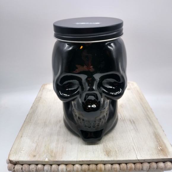 Holiday | Large Glass Skull Container With Metal Lid | Poshmark